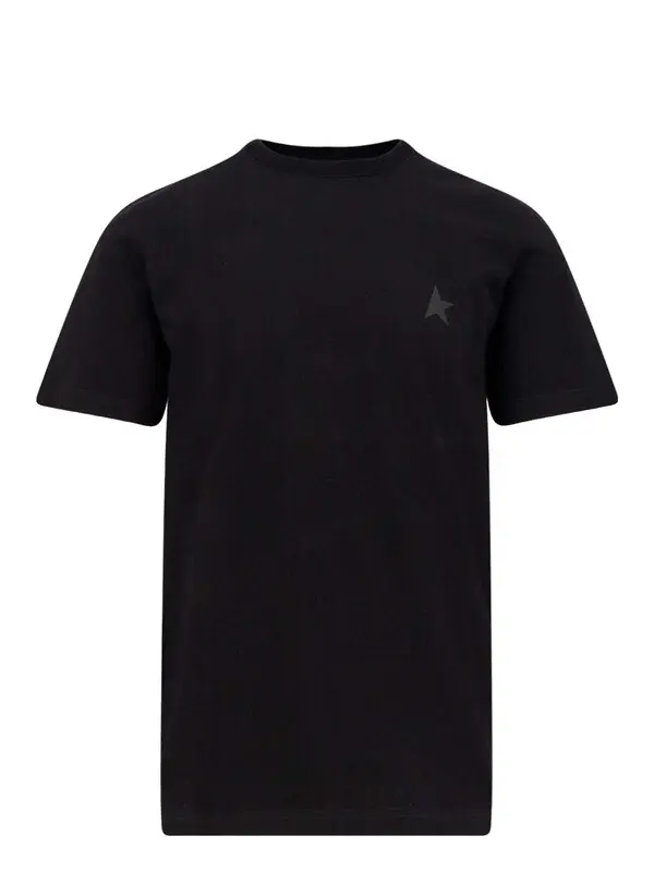GOLDEN GOOSE Cotton T-shirt With Logo Print - Black
