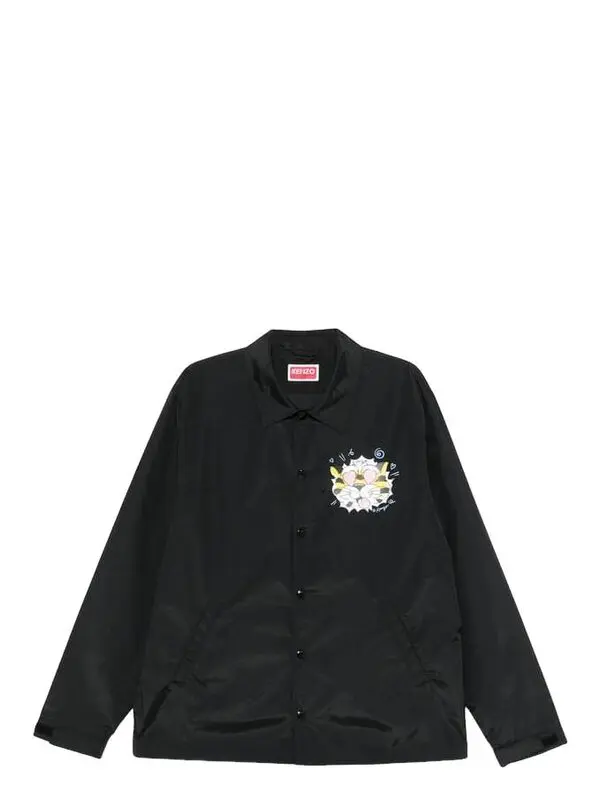 Kenzo Graphic Print Shirt Jacket - Black