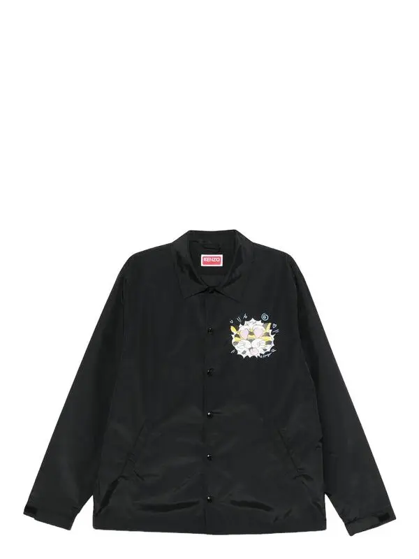 Kenzo Graphic Print Shirt Jacket - Black