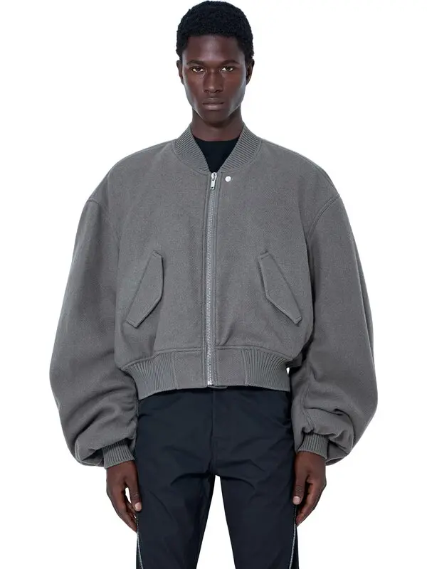 Rick Owens Zip-up Bomber Jacket - Gray
