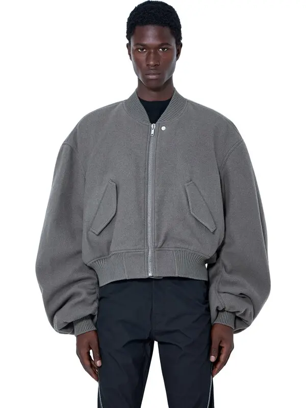 Rick Owens Zip-up Bomber Jacket - Gray