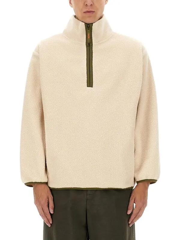 A.p.c. Willy Half-zip Fleece Sweatshirt - White