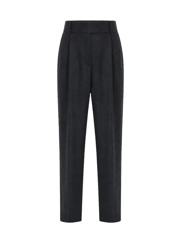Giorgio Armani Tailored Wool Trousers With Pleats - Brown