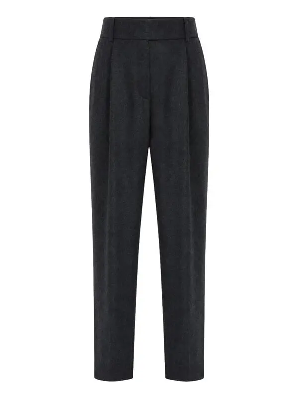 Giorgio Armani Tailored Wool Trousers With Pleats - Brown