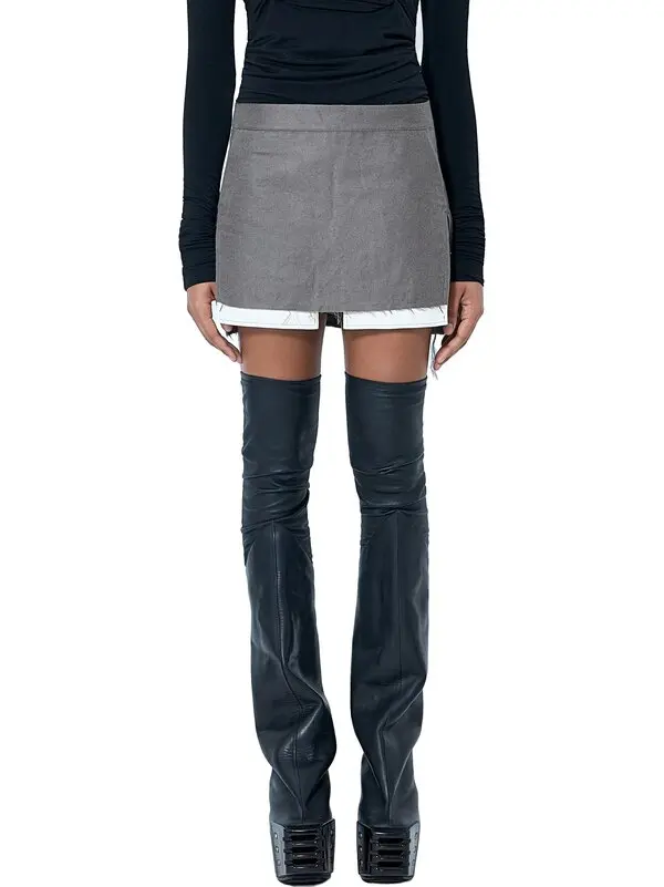 Rick Owens Fog Cutoff Mini Skirt - Gray