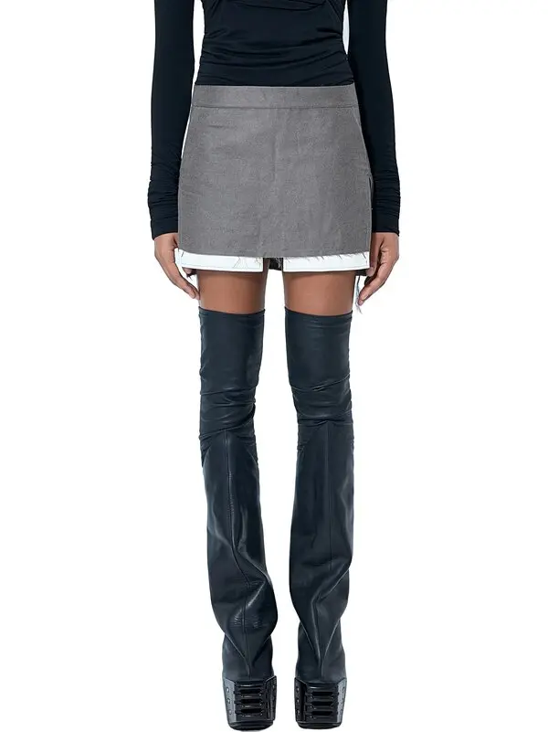 Rick Owens Fog Cutoff Mini Skirt - Gray