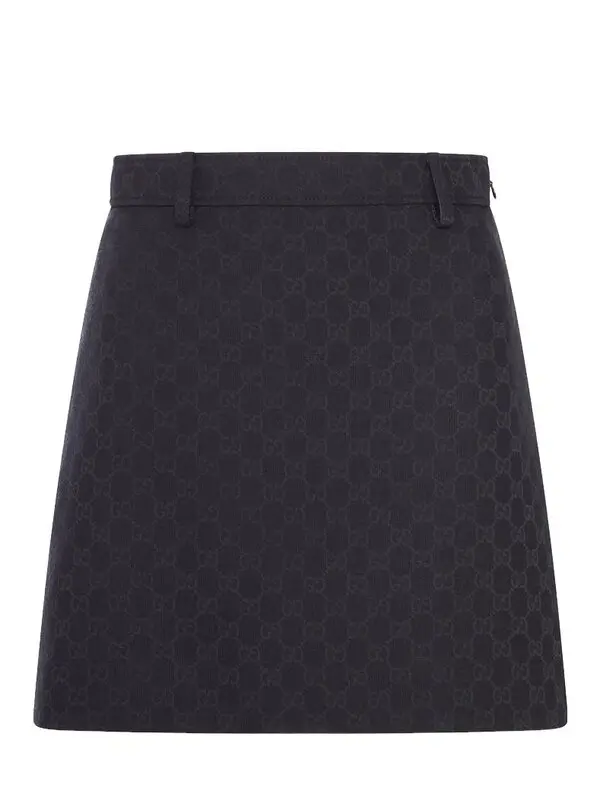Gucci Gg Cotton-blend Miniskirt - Black