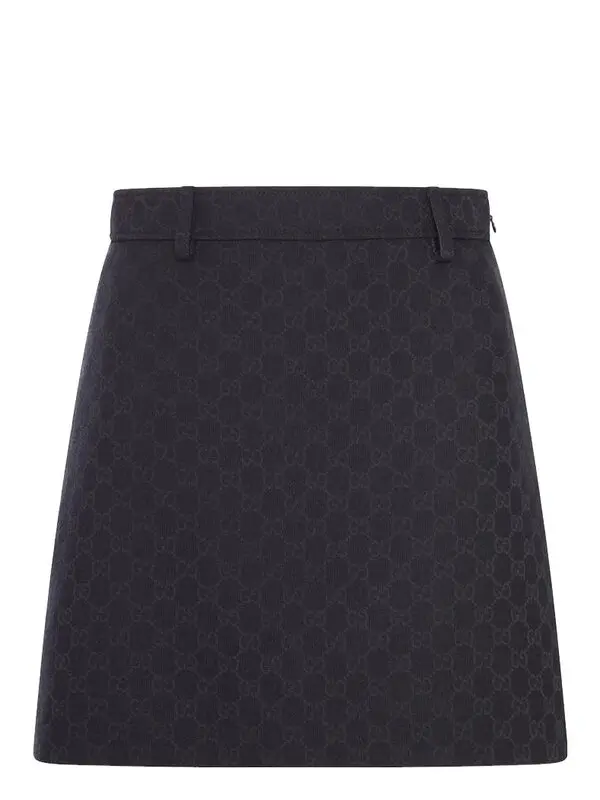 Gucci Gg Cotton-blend Miniskirt - Black