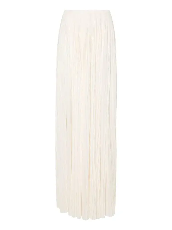 Saint Laurent Pleated Maxi Skirt - Cream