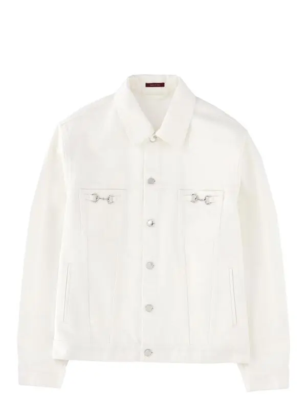Gucci Giacca In Denim Con Morsetti - White