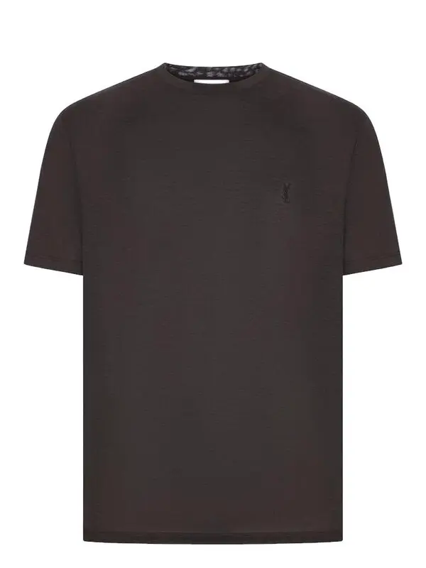 Saint Laurent Cassandre T-shirt In Silk And Cotton - Multicolor