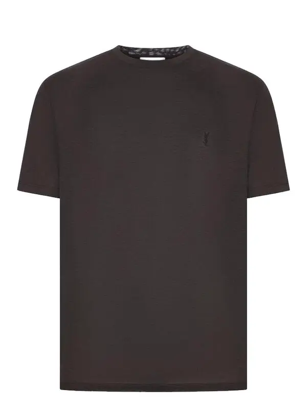 Saint Laurent Cassandre T-shirt In Silk And Cotton - Multicolor