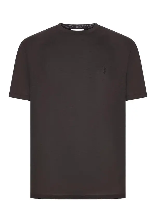 Saint Laurent Cassandre T-shirt In Silk And Cotton - Multicolor