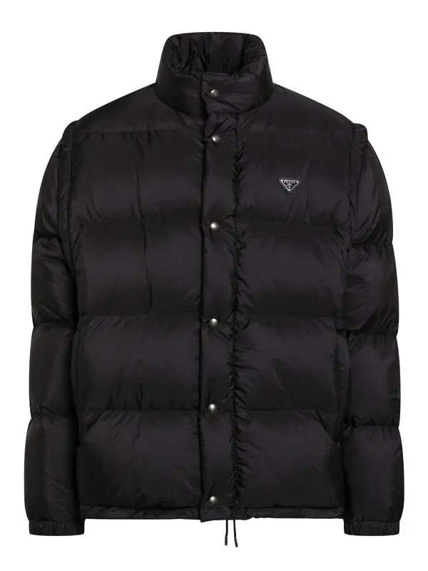 Prada Convertible Re-nylon Down Jacket - Black