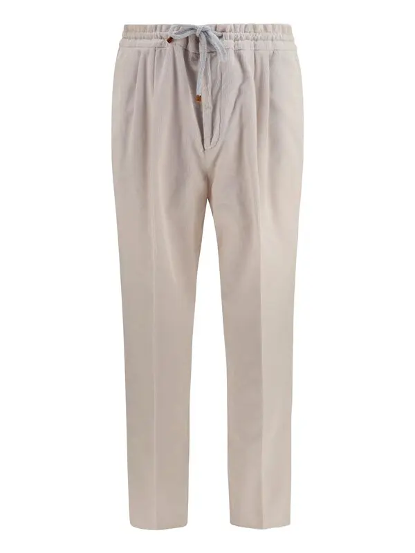 Brunello Cucinelli Corduroy Drawstring Pants - Cream