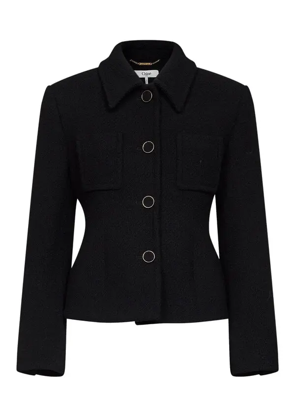 Chloé Wool Blend Bouclette Jacket - Multicolor