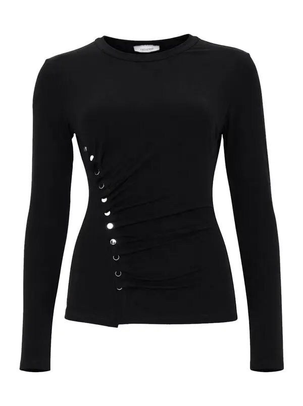 Rabanne Top Con Bottoni - Black