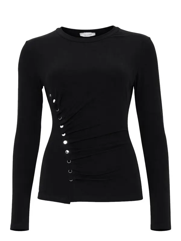 Rabanne Button-embellished Slim-fit Top - Black