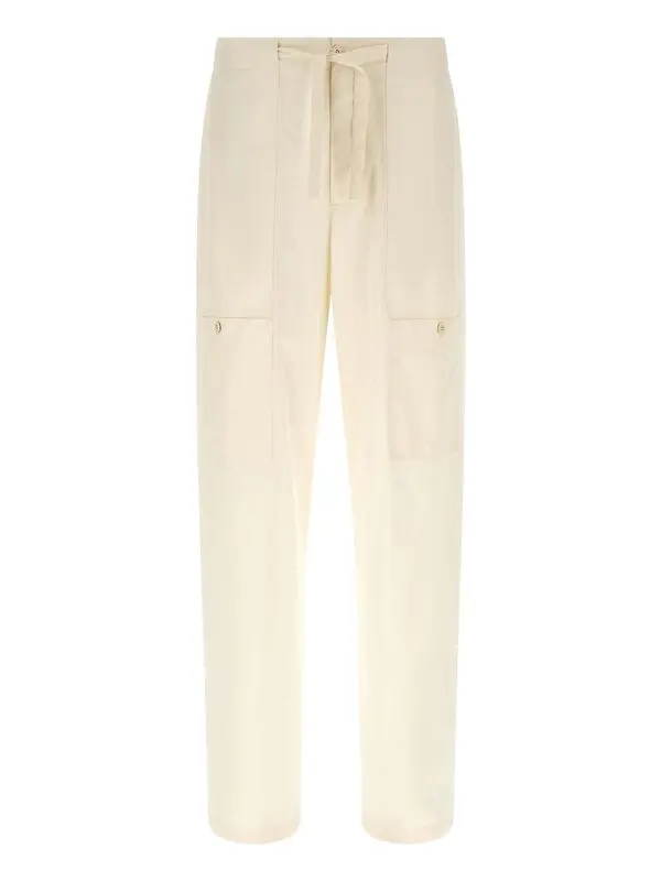 JIL SANDER Cotton Poplin Cargo Pants - Cream