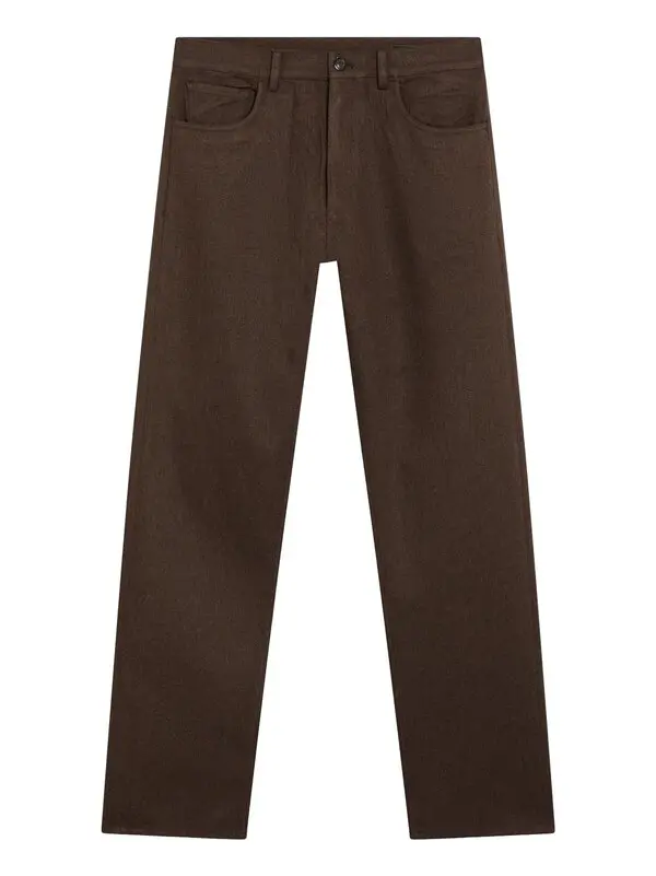 Prada Ebony-colored Wool Trousers - Brown