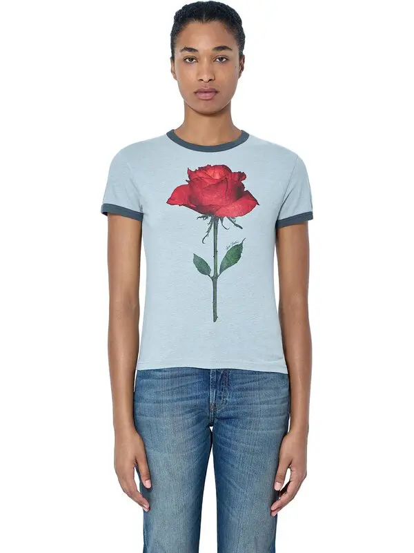 Acne Studios Graphic Rose T-shirt - Gray