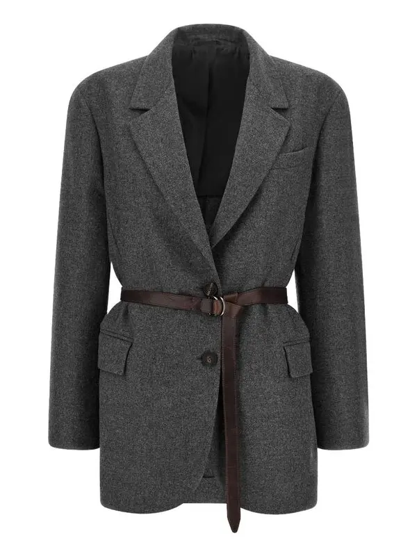 Brunello Cucinelli Wool Single-breasted Blazer Jacket - Multicolor