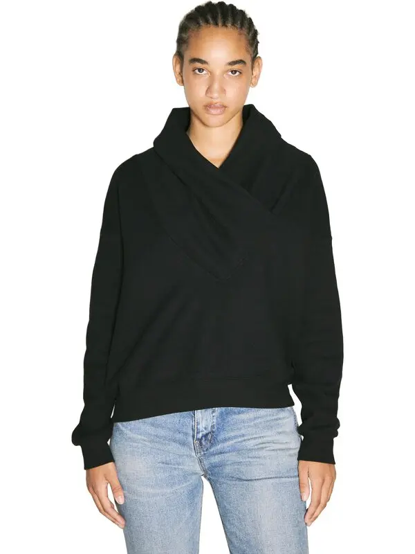 Saint Laurent V Neck Sweatshirt - Black