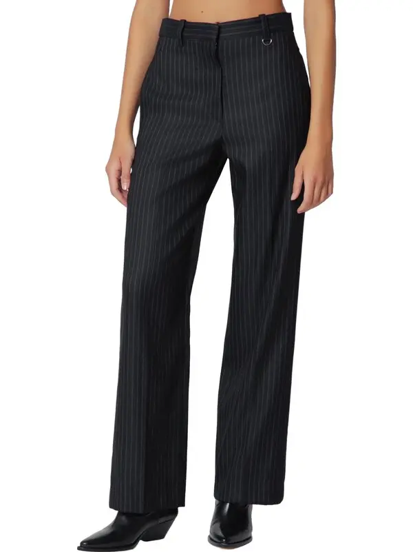 Isabel Marant Étoile Pinstripe Wool-blend Trousers - Black