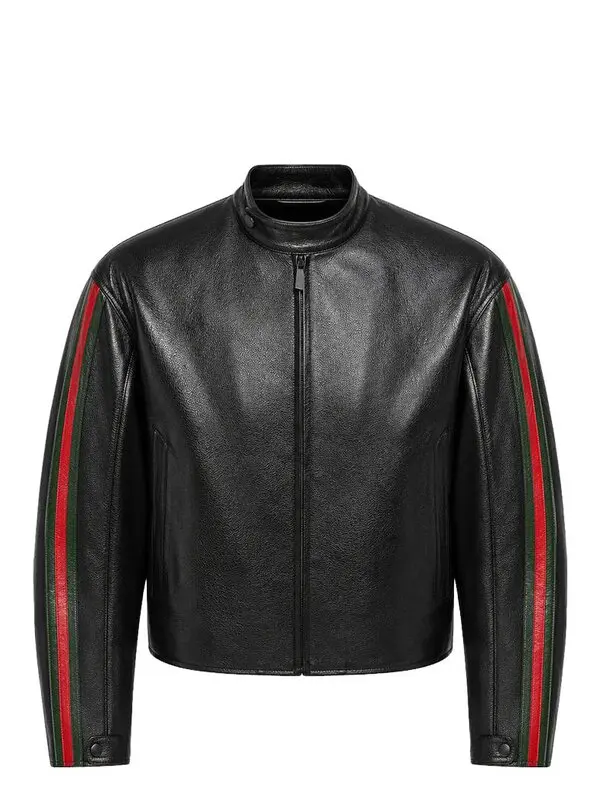 Gucci Leather Biker Jacket - Black