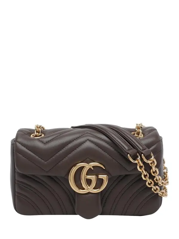 Gucci Matelassé Gg Marmont Shoulder Bag - Brown