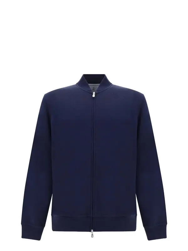 Brunello Cucinelli Cotton Zip Sweatshirt - Blue