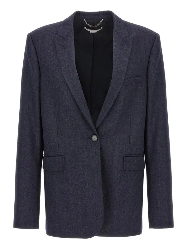 Stella McCartney Single-breasted Wool Flannel Blazer - Blue
