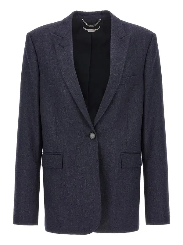 Stella McCartney Single-breasted Wool Flannel Blazer - Blue