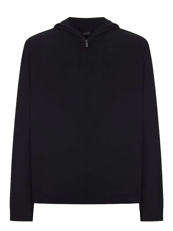 Gucci Soft Rayon Jersey Zip-up Jacket - Black