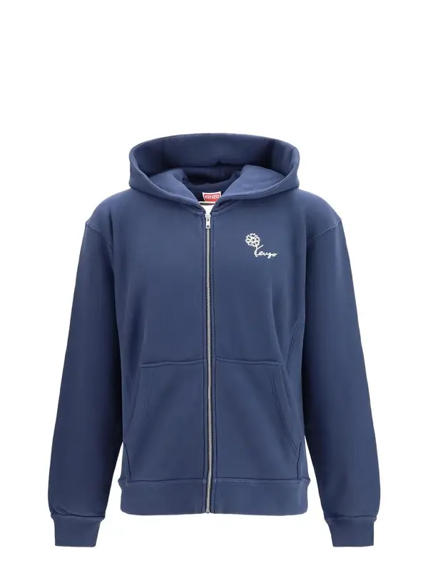 Kenzo Tulip Zip Hoodie - Blue