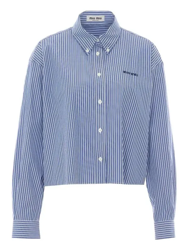Miu Miu Striped Micro Shirt - Blue