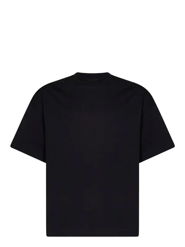 JIL SANDER Black Cotton Boxy T-shirt With Logo - Multicolor
