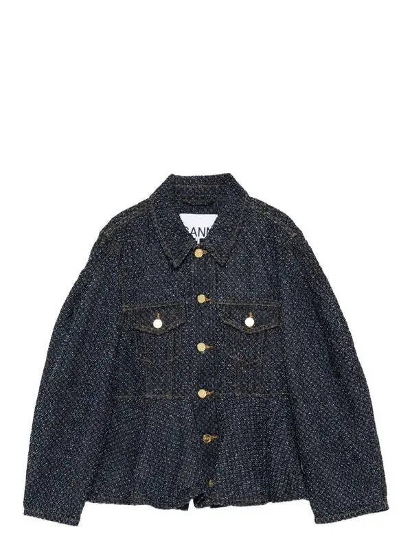 GANNI Cotton Denim Jacket - Multicolor
