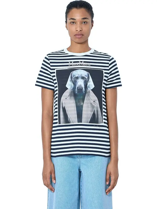 Max Mara Striped Graphic T-shirt - Blue