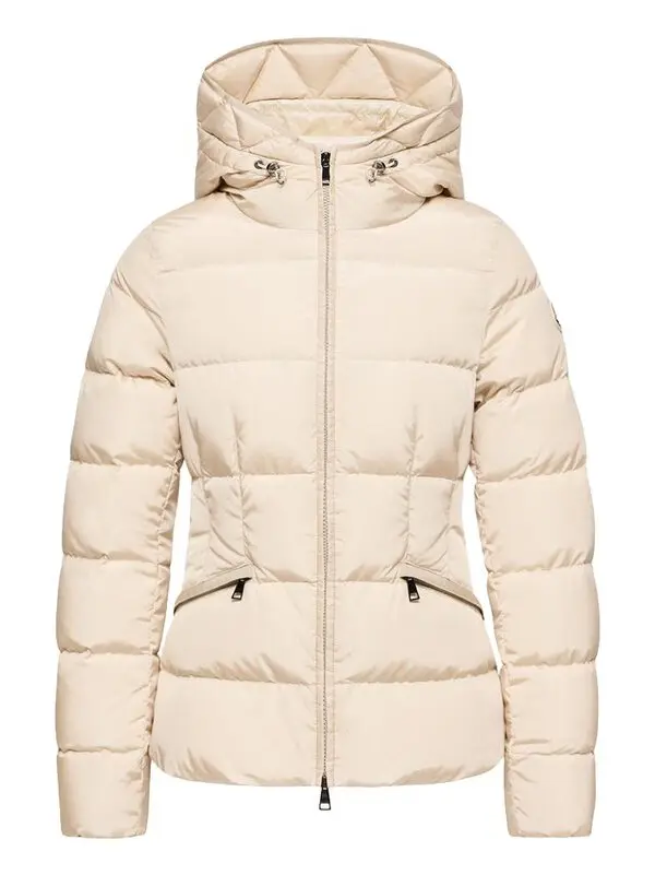 Moncler Short Down Jacket With Hood - Cream