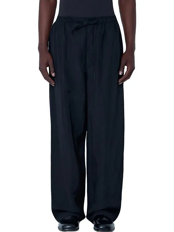 LEMAIRE Drawstring Wide-leg Trousers - Black