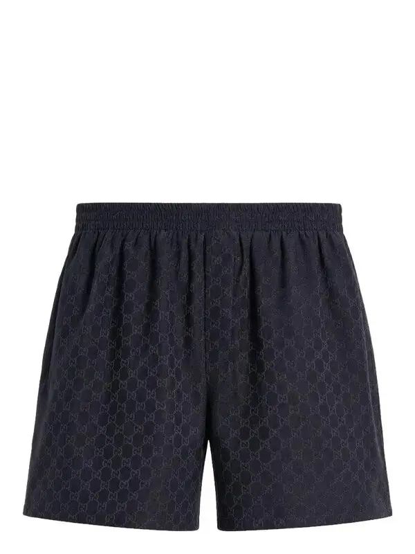 Gucci Gg Jacquard Silk Shorts - Blue
