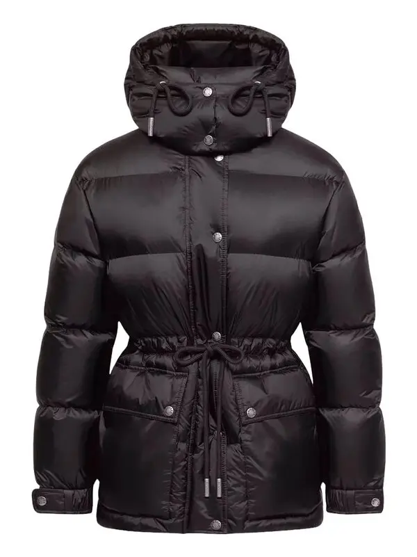 Moncler Sesie Midi Hooded Puffer Coat - Black
