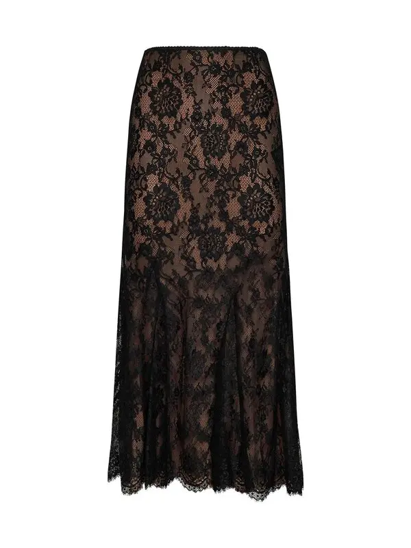 SELF-PORTRAIT Lace Midi Skirt - Multicolor