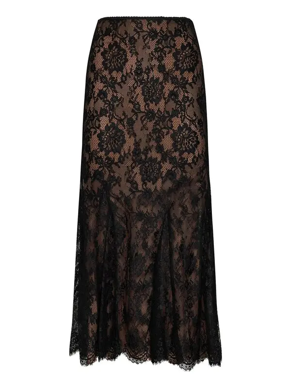 SELF-PORTRAIT Lace Midi Skirt - Multicolor