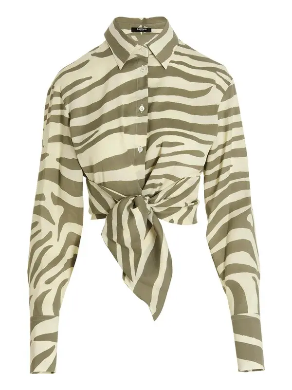 Balmain Zebra Print Viscose Blend Shirt - Multicolor