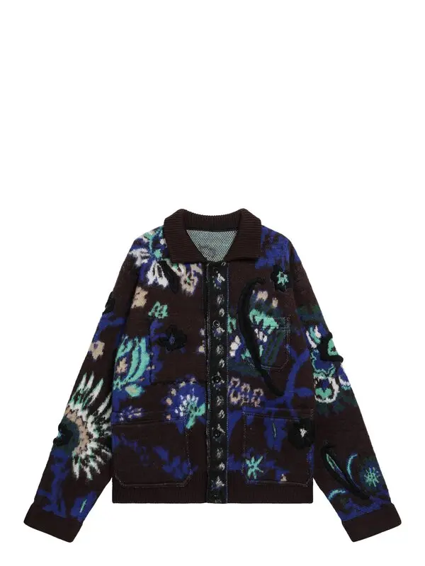Sacai Wool Floral Pattern Jacket - Multicolor