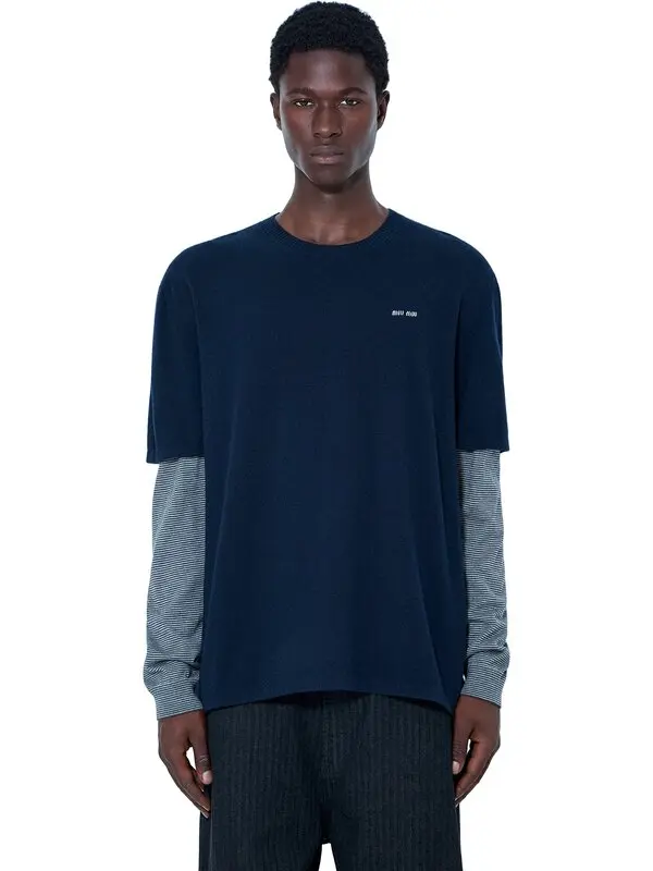Miu Miu Wool And Cashmere Sweater - Blue