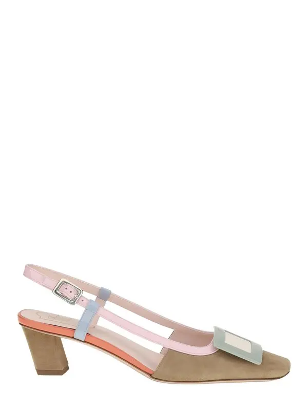 ROGER VIVIER Suede Belle Vivier Slingback Pumps - Multicolor