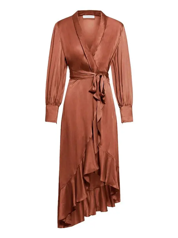 Zimmermann Silk Wrap Dress - Pink
